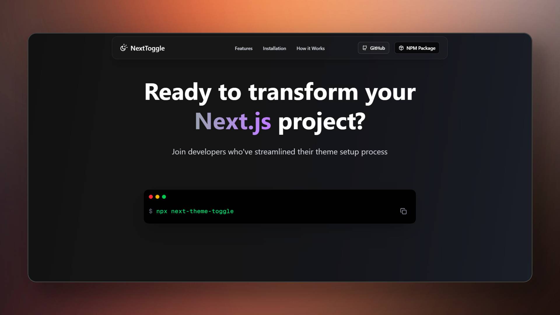 Next Theme Toggle - Fast Theme Setup for Next.js | Peerlist