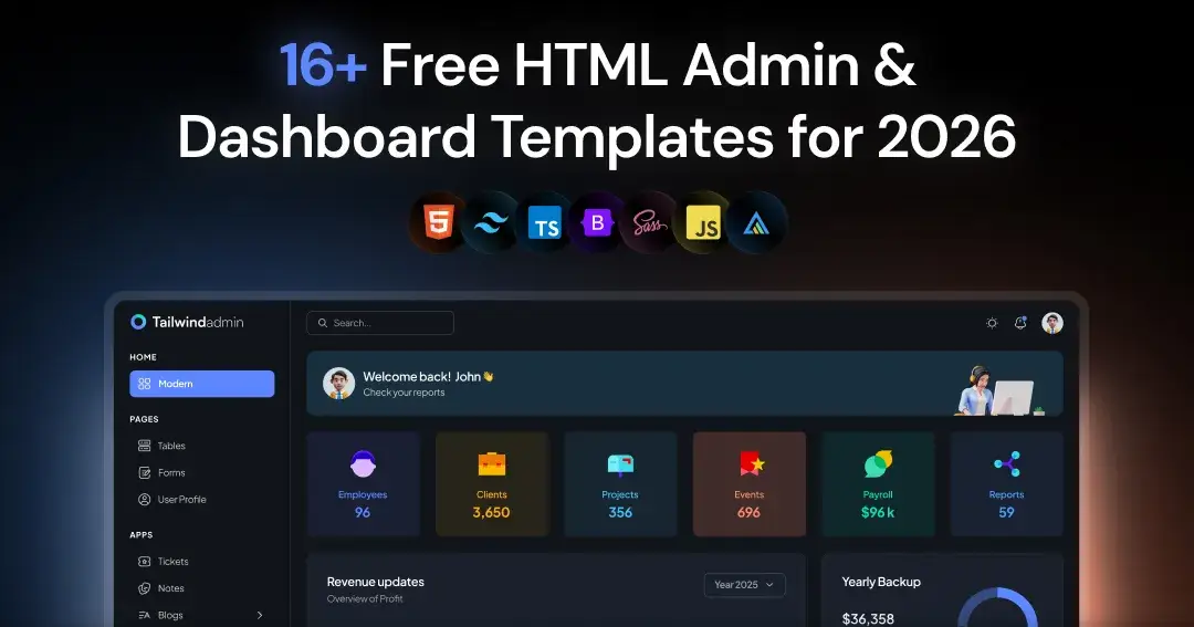 Best Free 16 HTML Admin Dashboard Templates