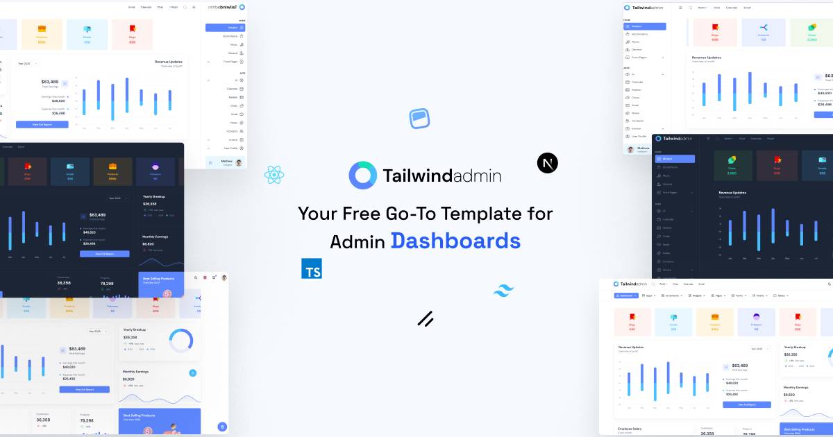 Tailwindadmin Dashboard – A Free, Open-Source and Multi-Framework Shadcn Admin Template