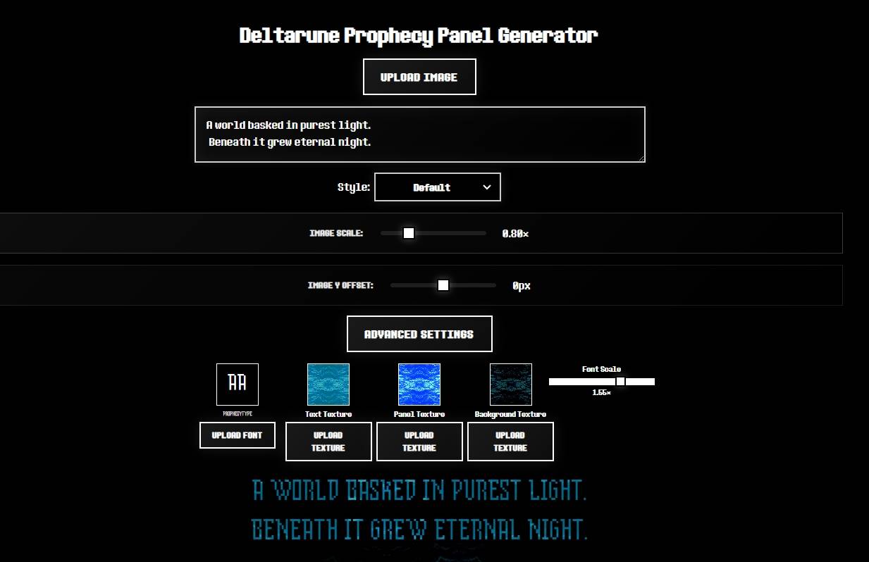 Deltarune Prophecy Panel Generator | Peerlist