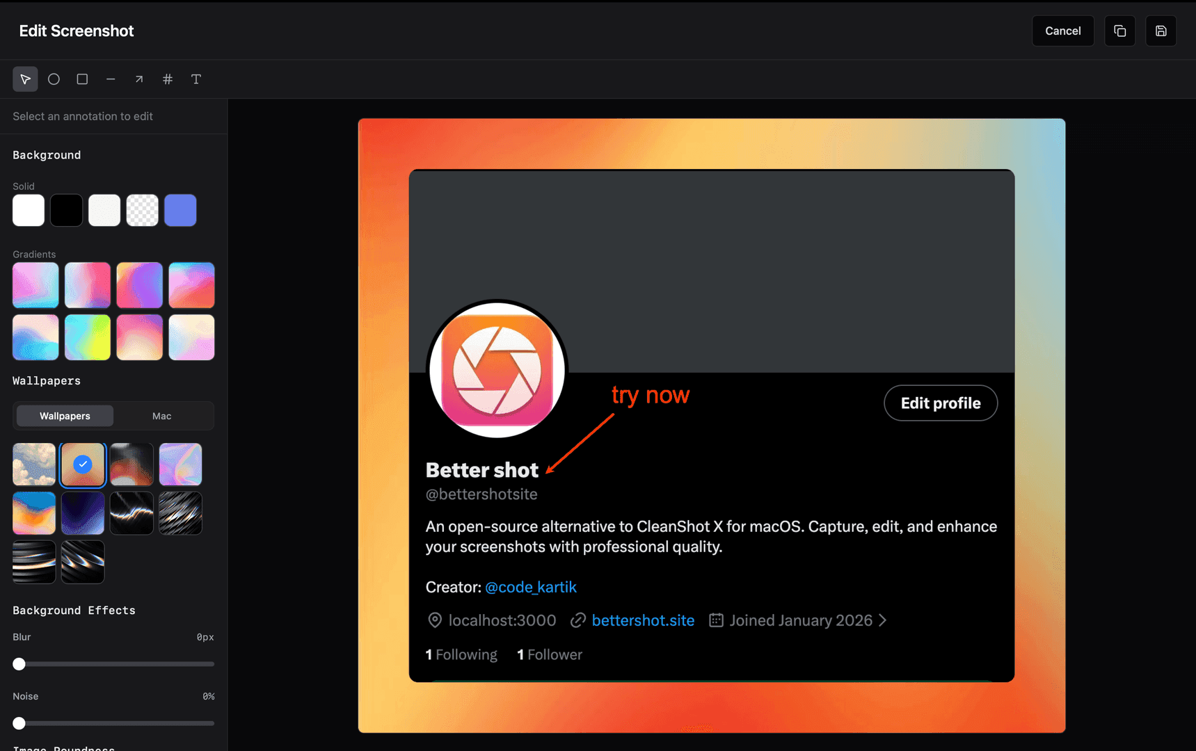 Better Shot - Free Screenshot Tool for macOS | Peerlist