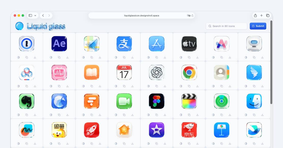 Liquid Glass Icons Peerlist