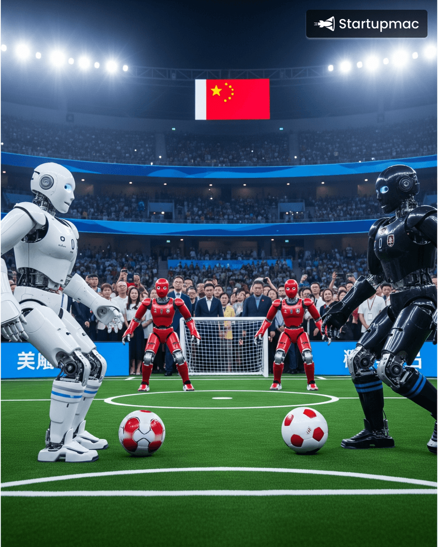 China stages world’s first fully autonomous humanoid‑robot football match