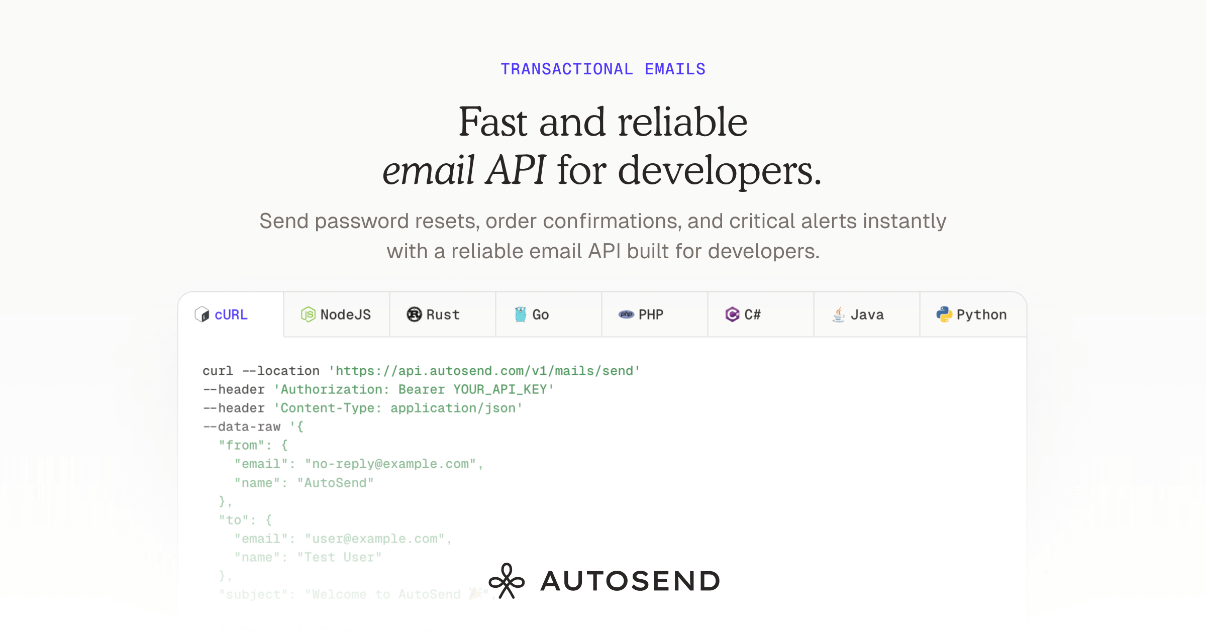 Transactional Emails by AutoSend